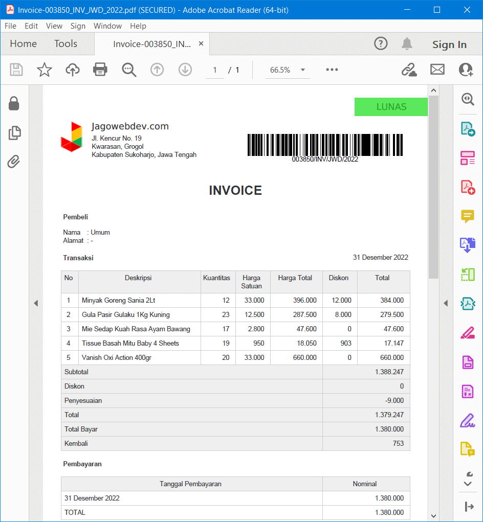 Software Kasir Toko Berbasis Web Dengan PHP dan MySQL | Jagowebdev.com
