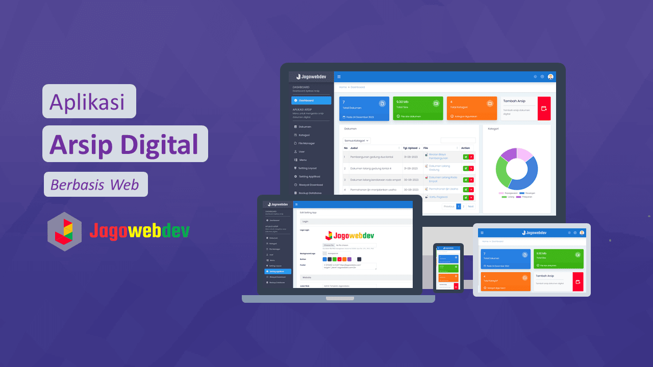 Aplikasi Arsip Digital Berbasis Web | Jagowebdev.com