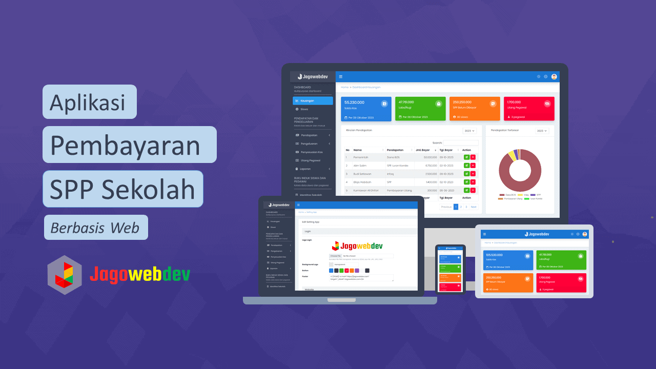 Aplikasi Pembayaran SPP Sekolah Berbasis Web | Jagowebdev.com